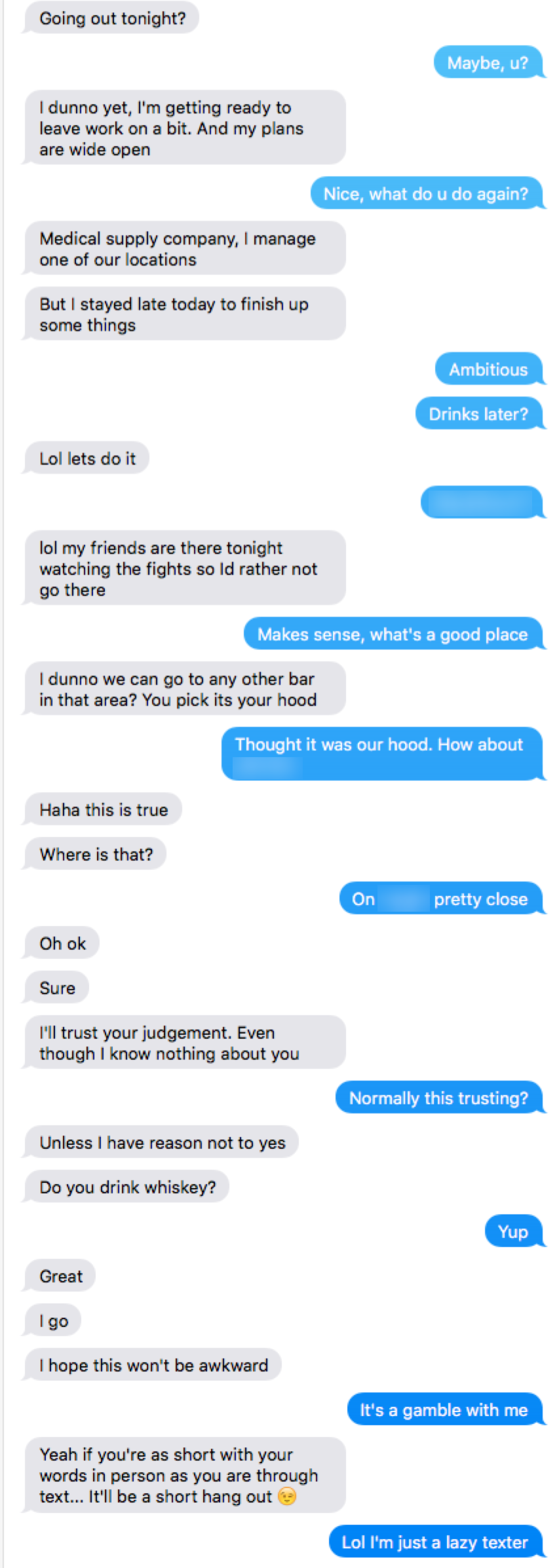 Called out on being a short texter, but is able to recover ...